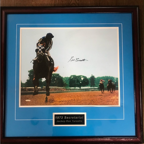 Wall Decor | Secretariat Winning The Triple Crown Signed By Jockie Ron ...